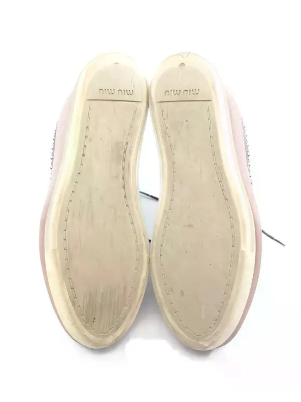 Miu Miu Stud-embellished Denim Platform Sneakers