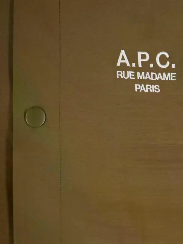 A.p.c. Buttoned Logo Detail Shirt Jacket - Brown