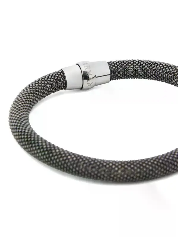 Giorgio Armani Pavé Effect Tubular Bracelet With Magnetic Clasp - Silver