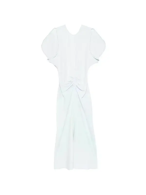 Victoria Beckham Gathered-waist Midi Dress - Blue