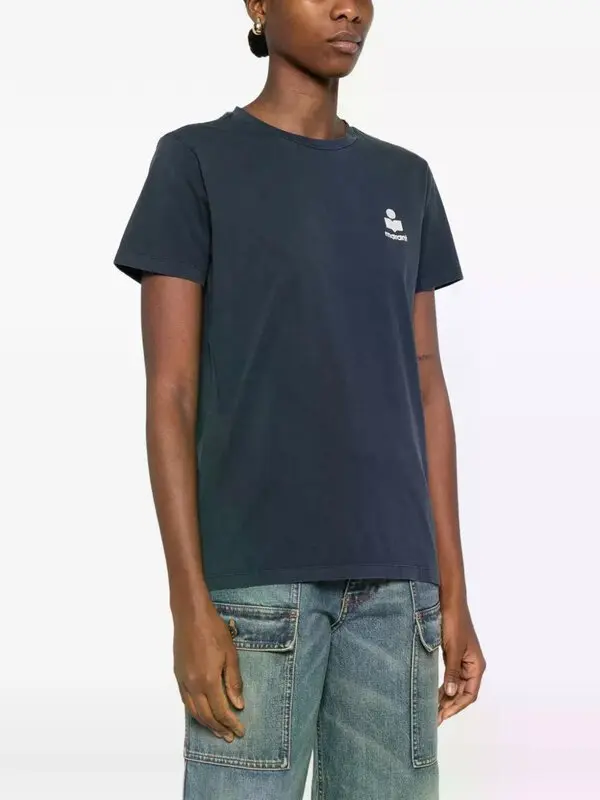 MARANT ETOILE Logo Embroidered T-shirt - Blue
