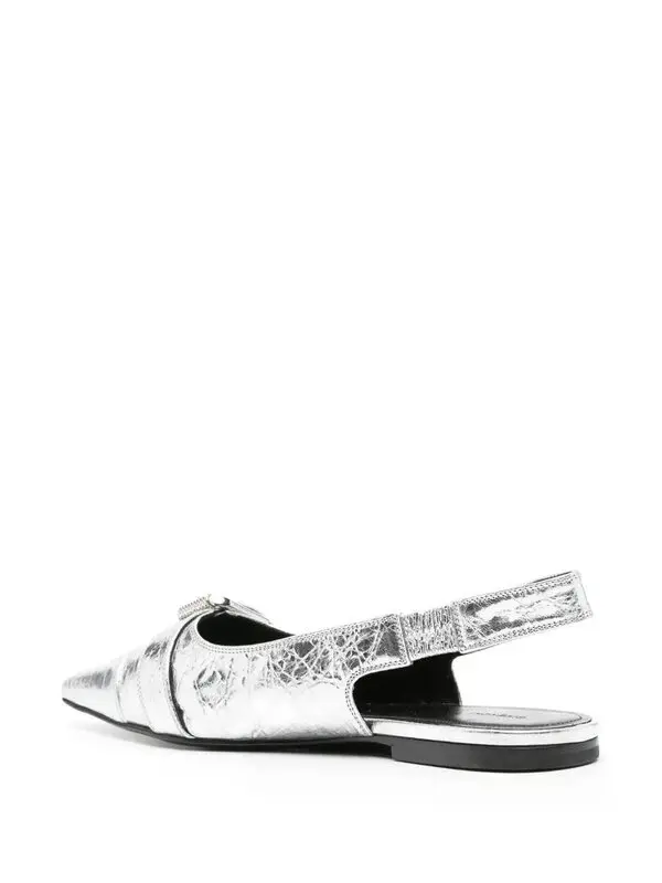 Givenchy Voyou Slingback Ballerina Shoes - Silver