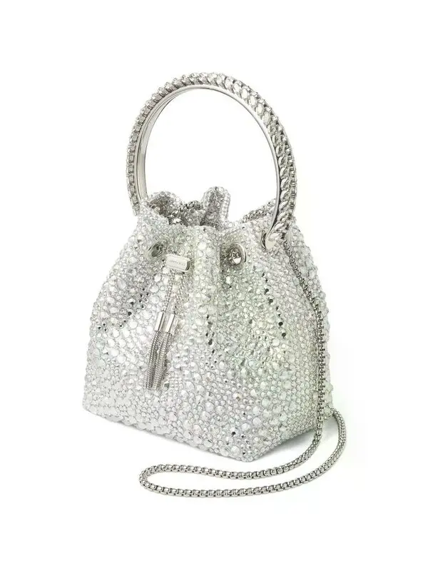 JIMMY CHOO Crystal-embellished Bucket Bag