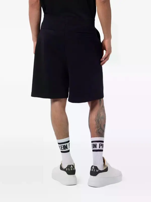 Philipp Plein Fleece Track Shorts With Appliqué Logo