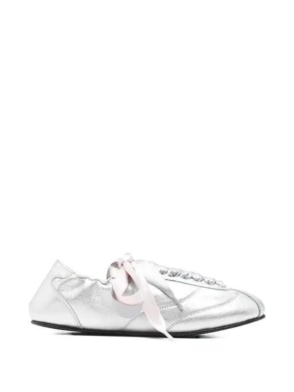 Repetto Tone Ribbon Detail Lace-up Sneakers - Silver