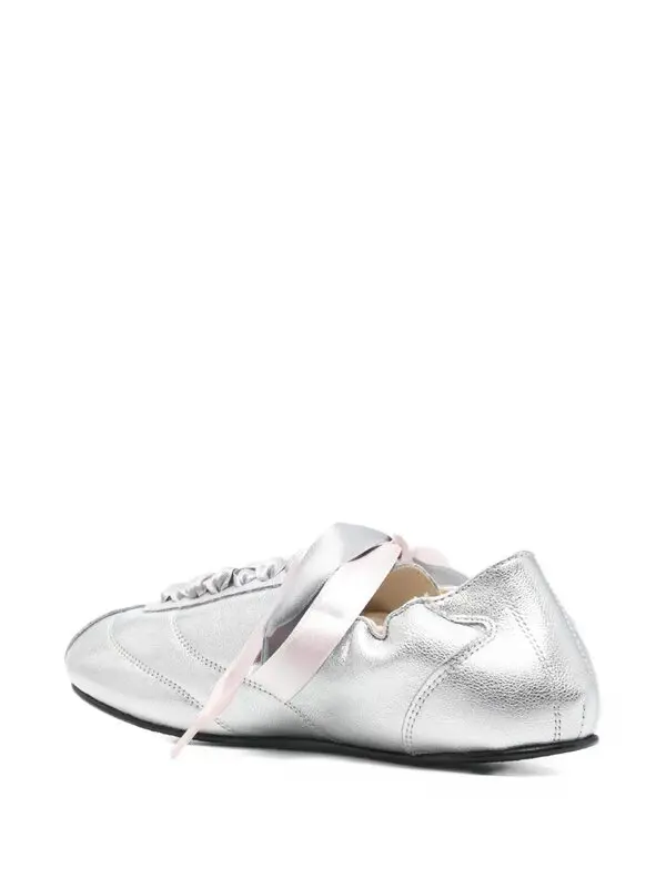 Repetto Tone Ribbon Detail Lace-up Sneakers - Silver