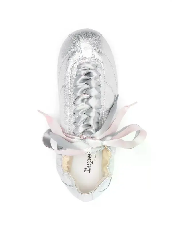 Repetto Tone Ribbon Detail Lace-up Sneakers - Silver