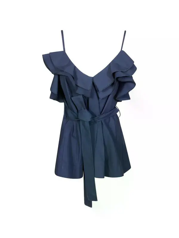P.a.r.o.s.h Ruffled Belted Blouse - Blue