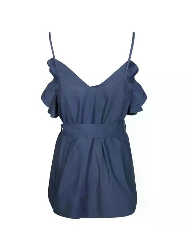 P.a.r.o.s.h Ruffled Belted Blouse - Blue