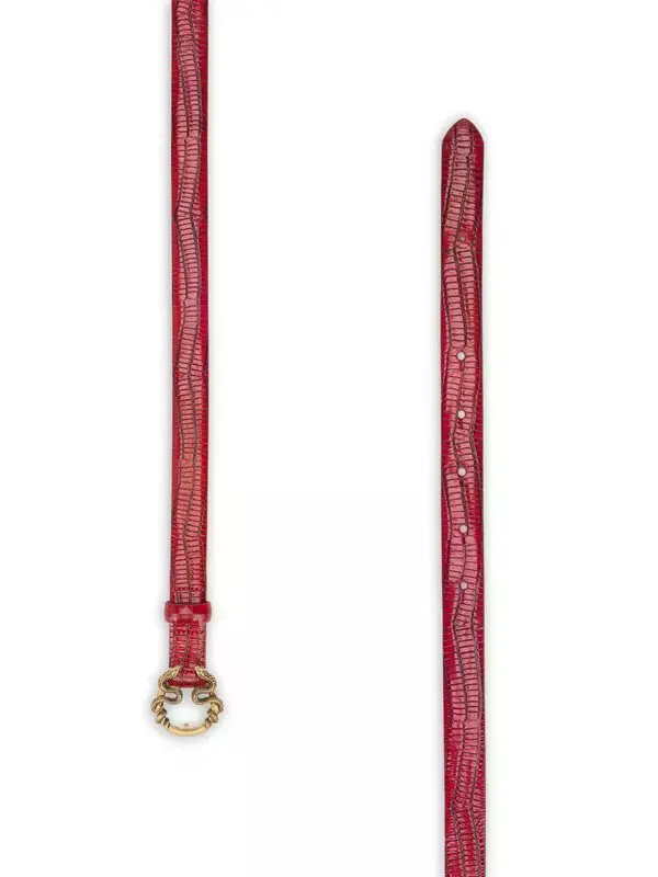 Roberto Cavalli Serpentine Leather Belt - Red