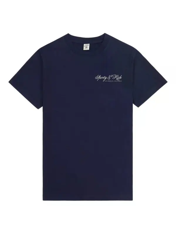 SPORTY & RICH Logo-print T-shirt - Blue