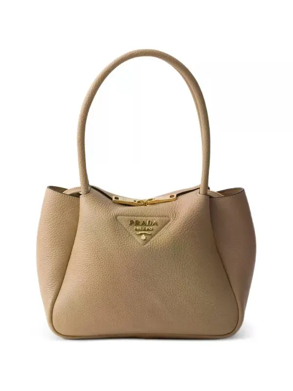 Prada Leather Logo-detail Tote Bag
