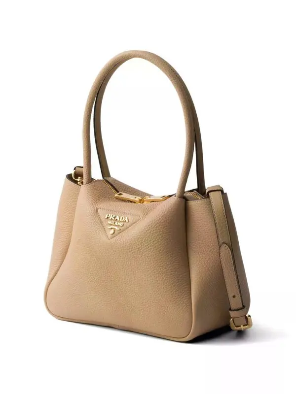 Prada Leather Logo-detail Tote Bag