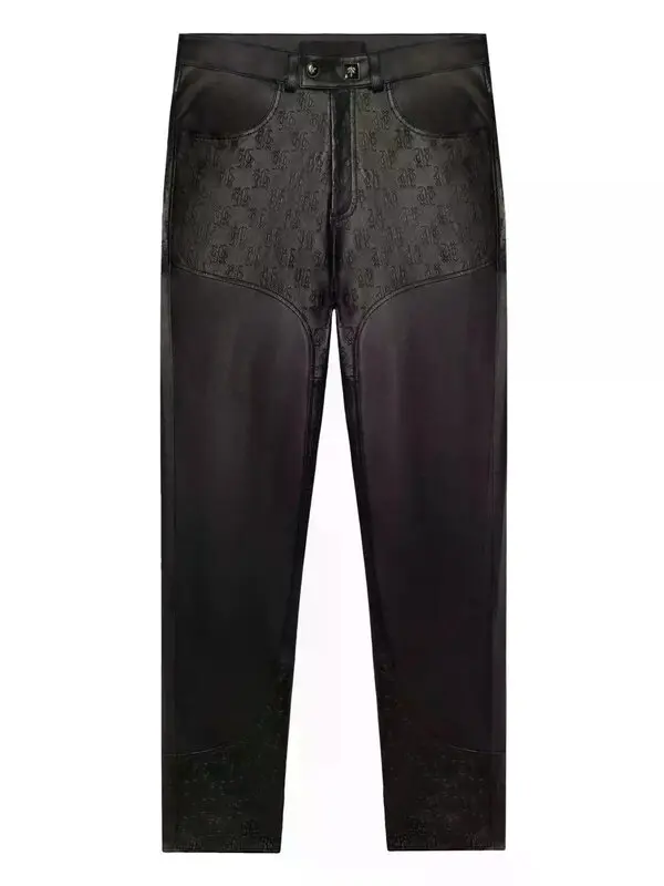 Place Of Ëlms Monolink Debossed Leather Trousers