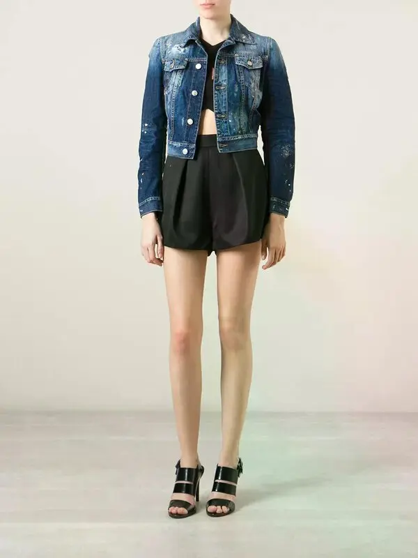 Dsquared2 Cropped Denim Jacket - Blue
