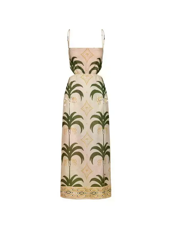 Johanna Ortiz Tactile Winds Midi Dress - Neutrals