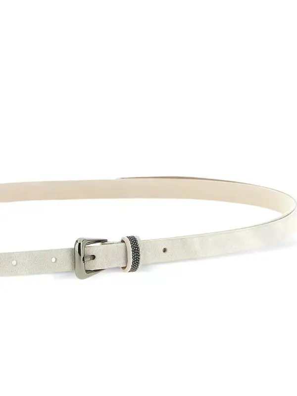 Brunello Cucinelli Shiny Loop Suede Belt