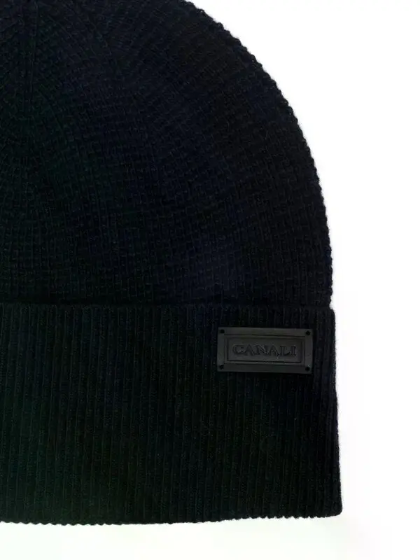 Canali Logo Patch Beanie