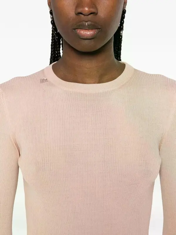 Prada Appliqué Wool Crew Neck Jumper