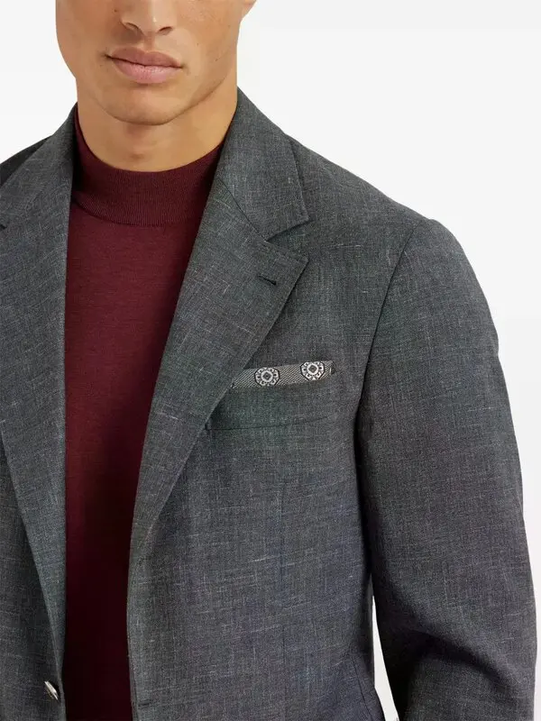Brunello Cucinelli Medallion-print Silk Pocket Square - Grey