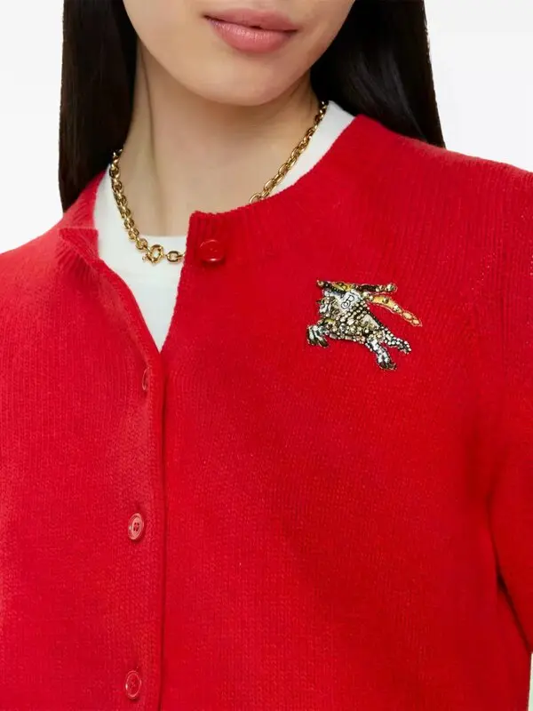 Burberry Equestrian Knight Appliqué Cardigan