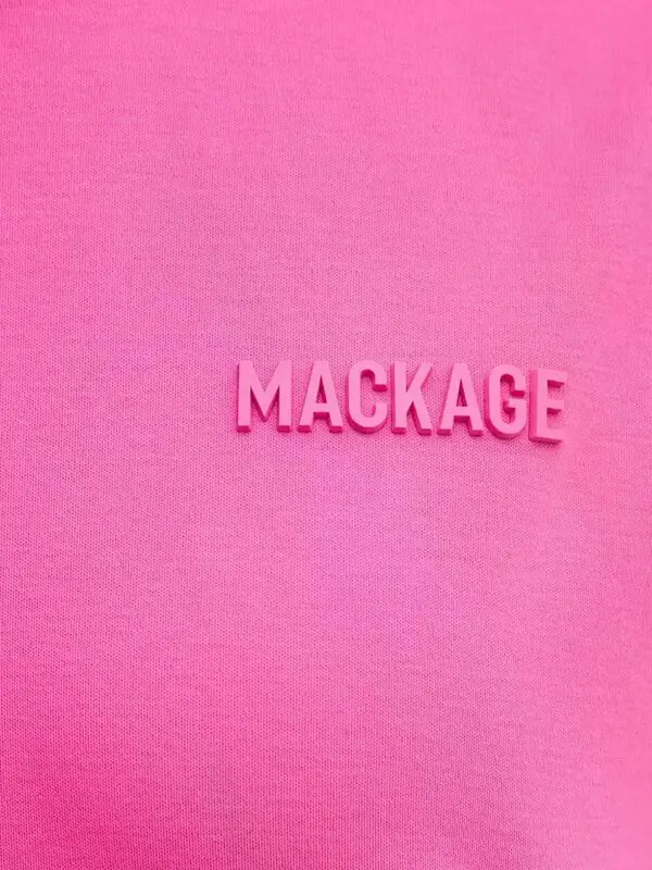 Mackage Short-sleeve Crew Neck T-shirt With Tonal Lettering - Pink