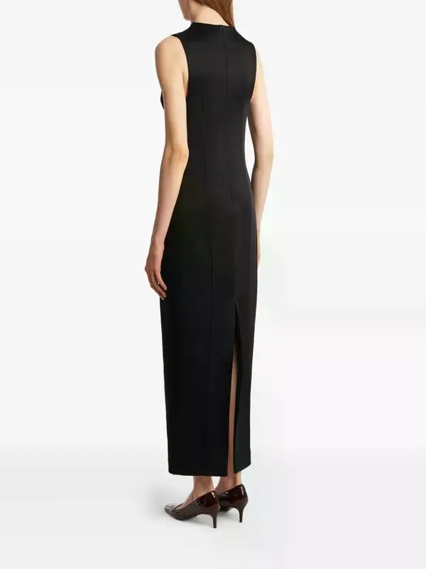 Khaite Maxi Dress With Bustier Detail And Stand Collar