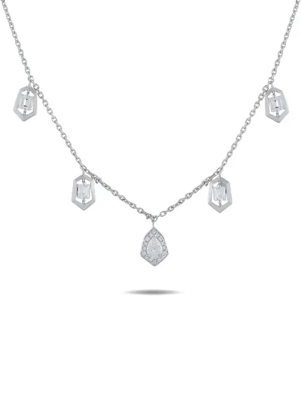 LB EXCLUSIVE 1.37 Carat Diamond Necklace In 18k White Gold - Silver