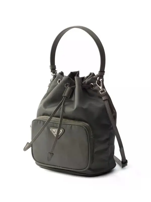 Prada Duet Drawstring Bucket Bag - Grey
