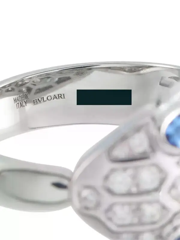 BVLGARI Diamond And Sapphire Ring In 18k White Gold