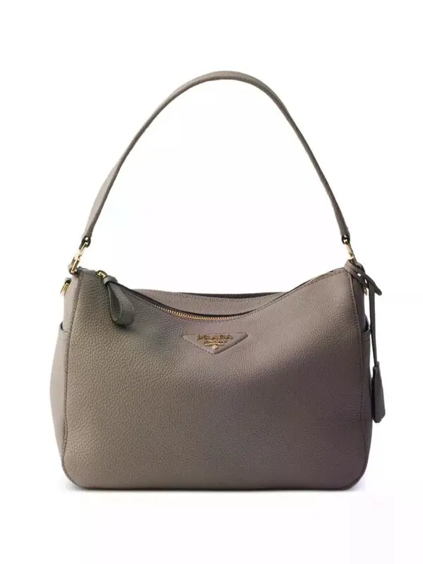 Prada Leather Shoulder Bag - Grey