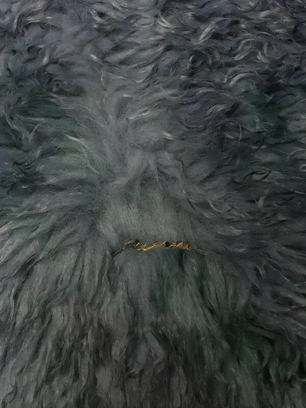 GANNI Long Pile Alternative Fur Scarf - Grey