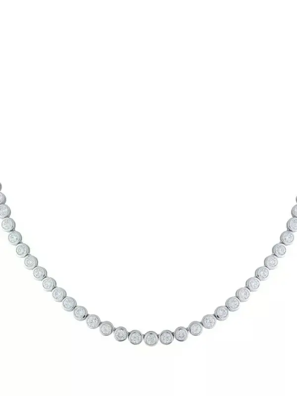 LB EXCLUSIVE 17.50 Carat Diamond Tennis Necklace In 18k White Gold - Silver