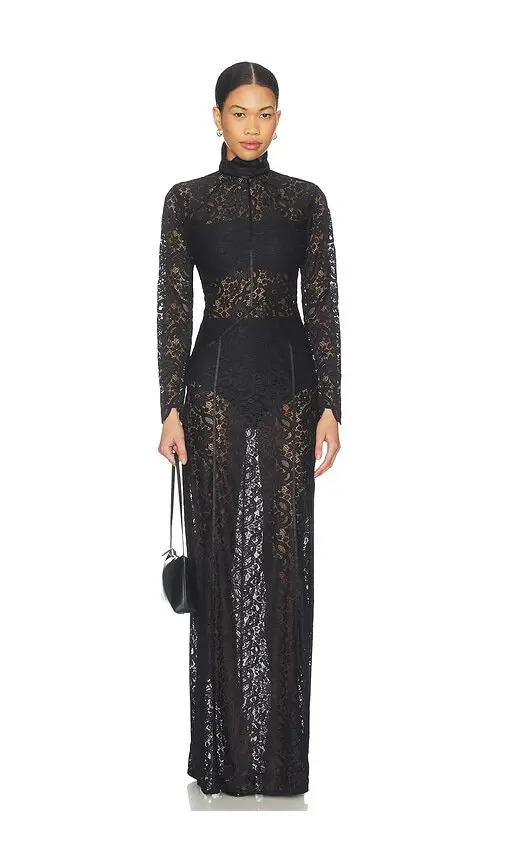 DEME BY GABRIELLA The Melora Lace Maxi Dress - Black