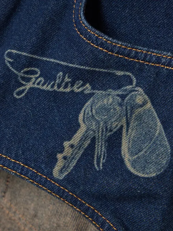 JEAN PAUL GAULTIER Trompe-l'ail Printed Denim Shorts