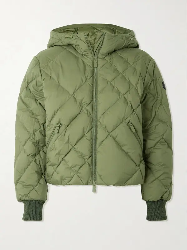 Burberry Hooded Appliquéd Padded Quilted Shell Down Jacket - Green