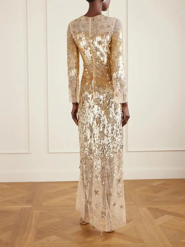 Jenny Packham Embellished Tulle Gown