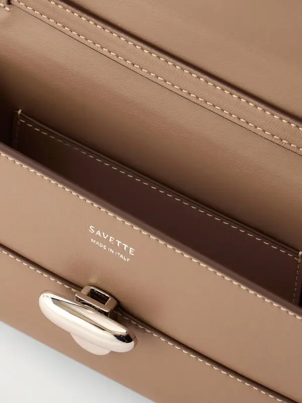 Savette Symmetry Mini Leather Shoulder Bag - Brown