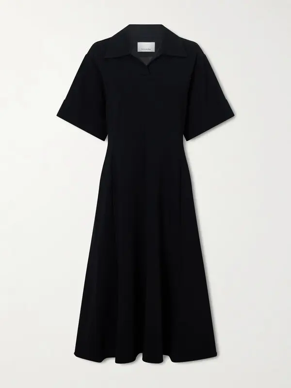 JIL SANDER Paneled Midi Dress - Black