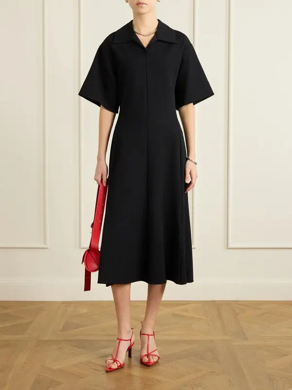 JIL SANDER Paneled Midi Dress - Black
