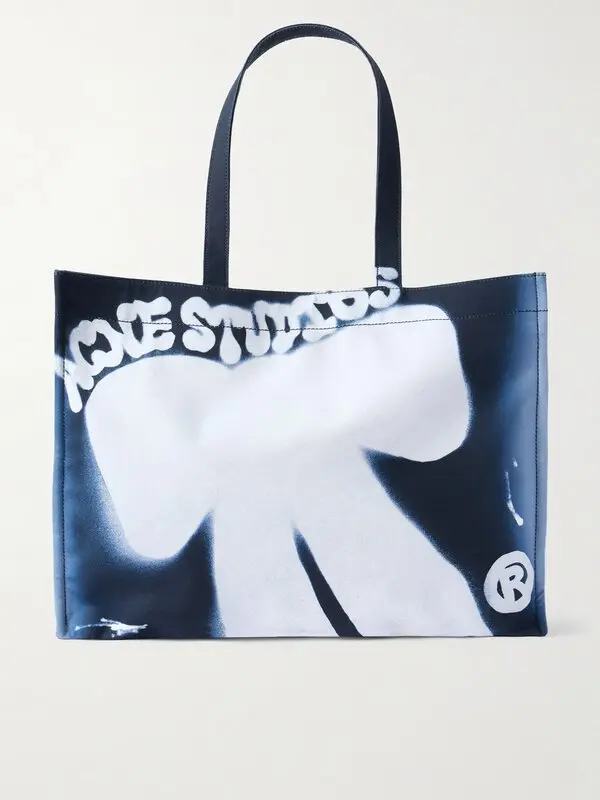 Acne Studios Logo Printed Cotton-canvas Tote