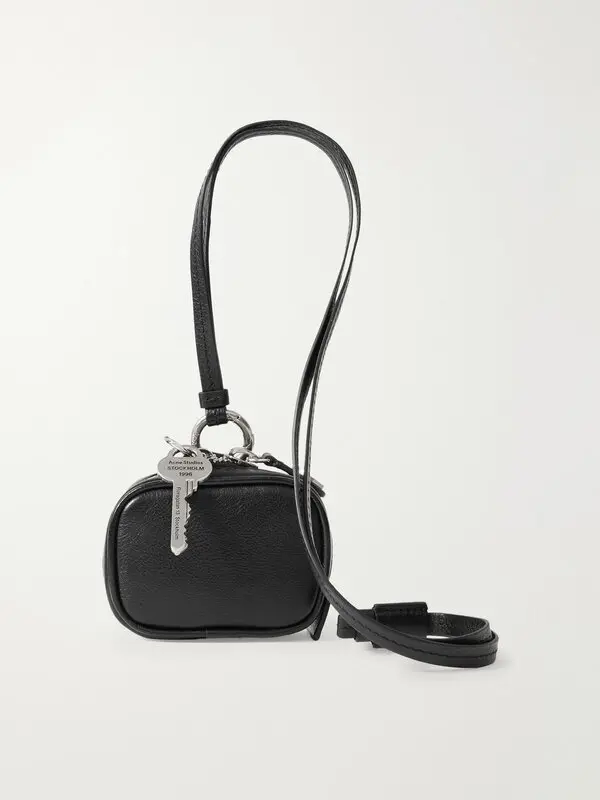 Acne Studios Camero Embellished Leather Keychain - Black
