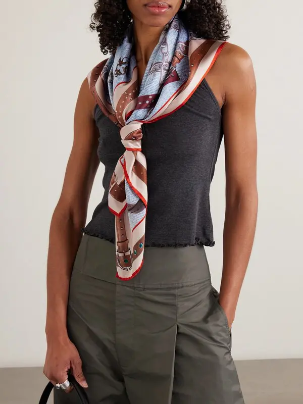 Acne Studios Printed Silk-satin Scarf