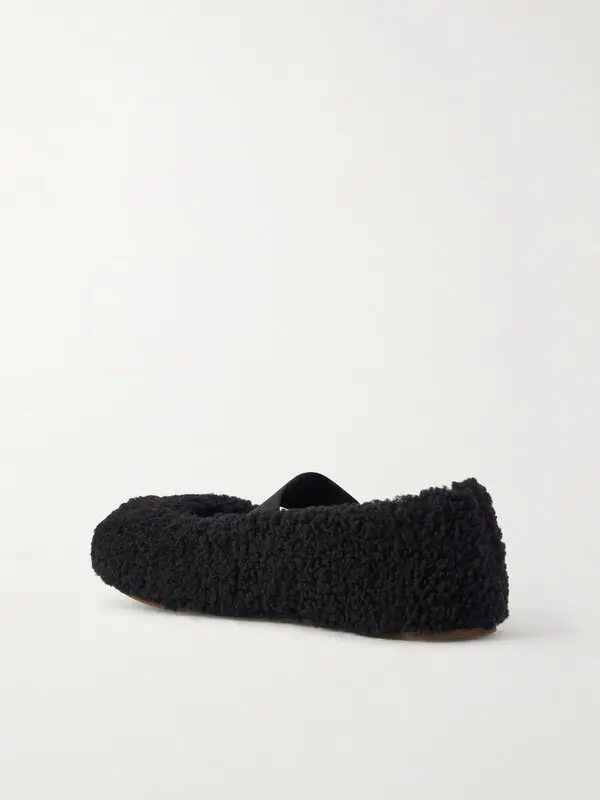 Moon Boot Shearling Ballet Flats - Black