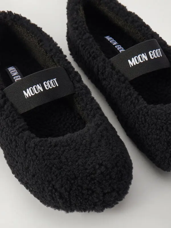 Moon Boot Shearling Ballet Flats - Black
