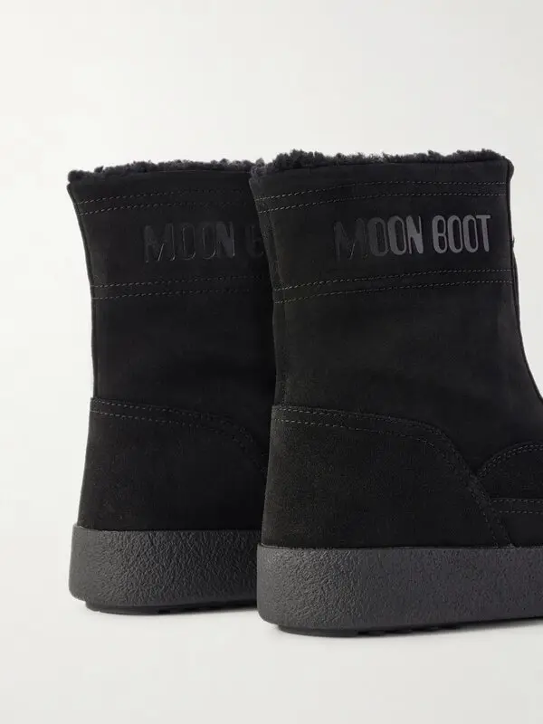 Moon Boot Lara Suede And Shearling Ankle Boots