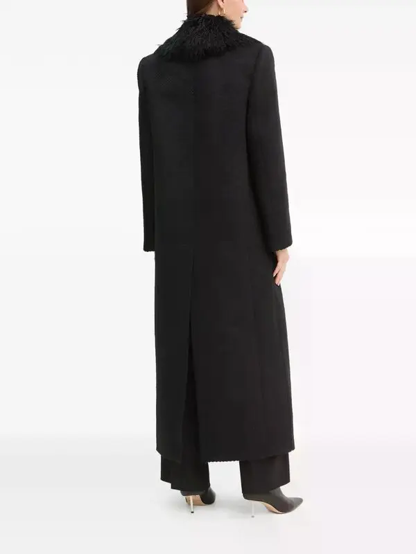 Versace Double-breasted Faux Fur Collar Coat