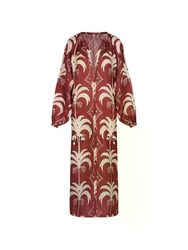 Johanna Ortiz Weaving Waves Midi Dress - Red