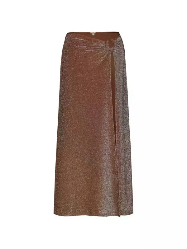 Johanna Ortiz Glitter-effect Maxi Skirt - Brown