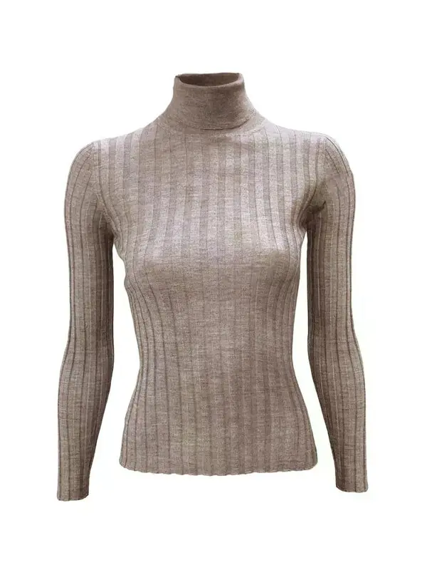 LA ROSE Ribbed Knit Turtleneck Sweater